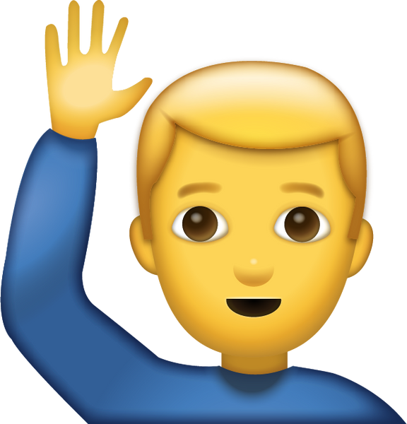 Man Saying Hi Emoji [Free Download iPhone Emojis] | Emoji Island