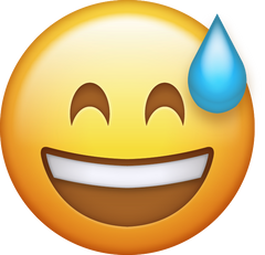 sweaty smiley