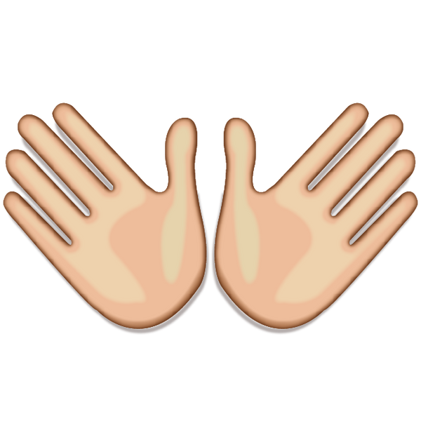 Download White Open Hands Sign Emoji Icon | Emoji Island